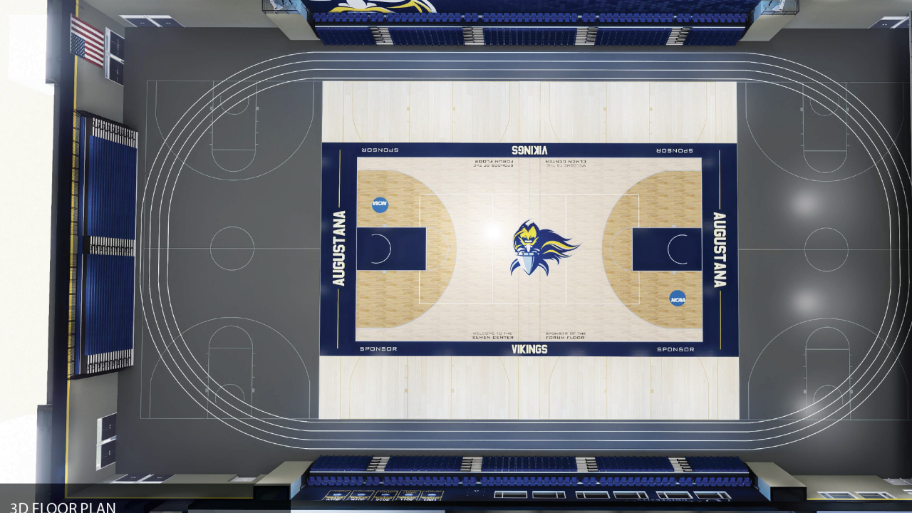 Aerial 3D Floor Plan With Track | Augustana University